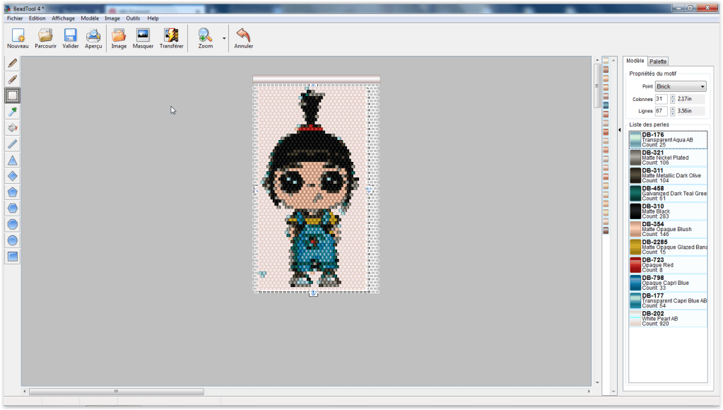 Tutoriel en images : easy bead pattern et beadtool 4